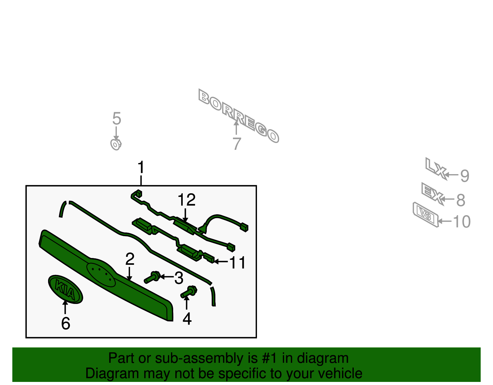 87310-2J530-DS - Molding Assembly 2009 Kia Borrego | Kia.Parts Store