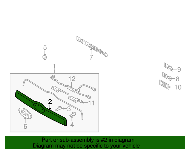 87311-2J000 - Molding - 2009 Kia Borrego | Kia Auto Parts