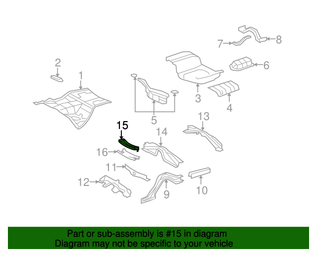 57533-50020 - Floor Pan Crossmember Brace 2007-2012 Lexus ...