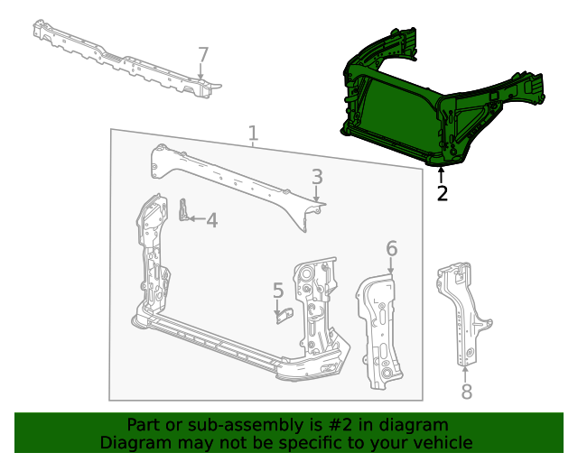 Front Body Structure Kit 85154188 | TascaParts.com
