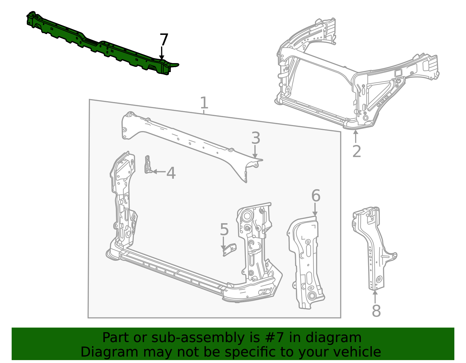 2020-2025 GM Front Grille Support Reinforcement 84560245 GM ...