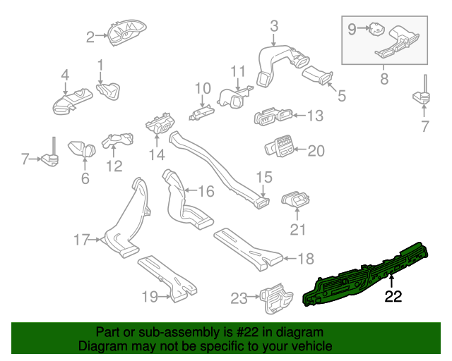 8W1-820-902-E-6PS - Dashboard Air Vent 2017-2023 Audi | AutoNationParts.com
