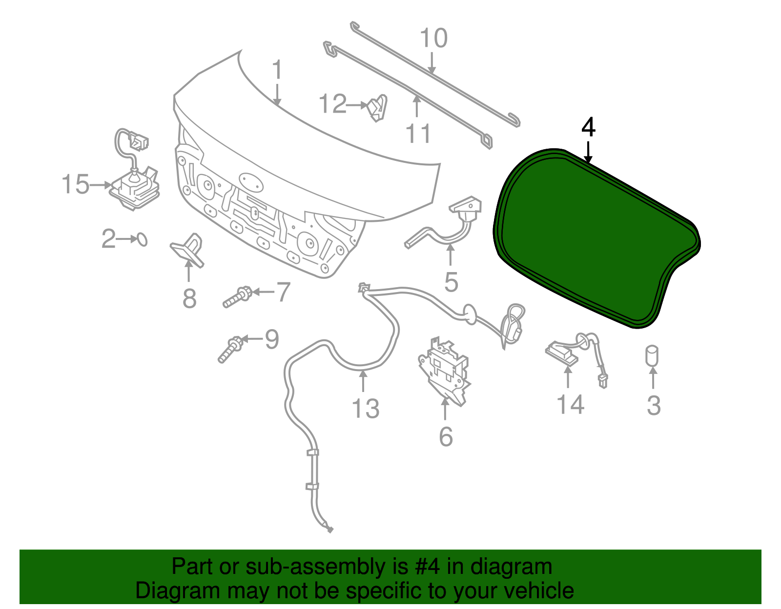 2014-2015 Kia Optima | Deck Lid Seal | 87321-4C500 | Kia Auto Parts
