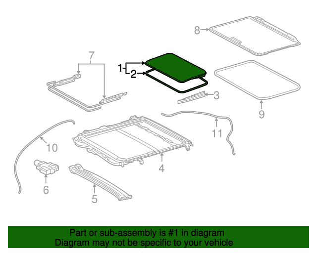 2018-2024 Toyota Sunroof Glass 63201-06131 | Discount Parts Monster
