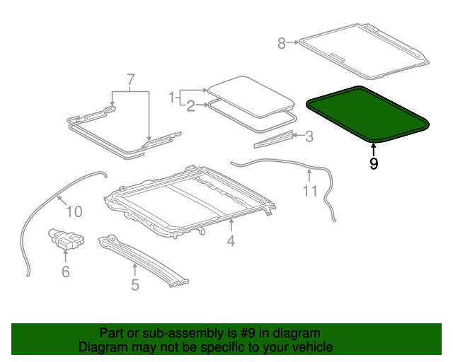 2018-2024 Toyota Camry Sunroof Opening Trim 63318-06080-B0 | Toyota ...