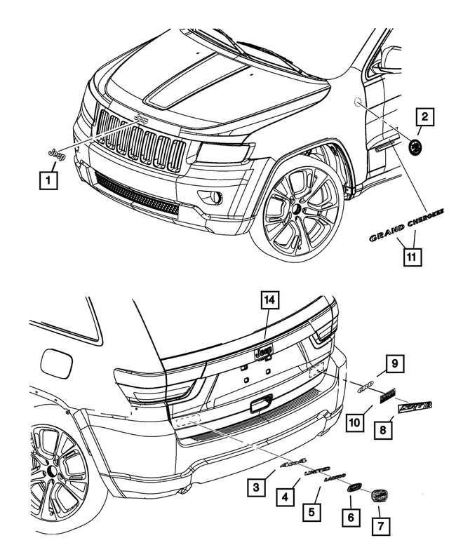 2014 Jeep Grand Cherokee Nameplate 68110987AA | Mopar Estores
