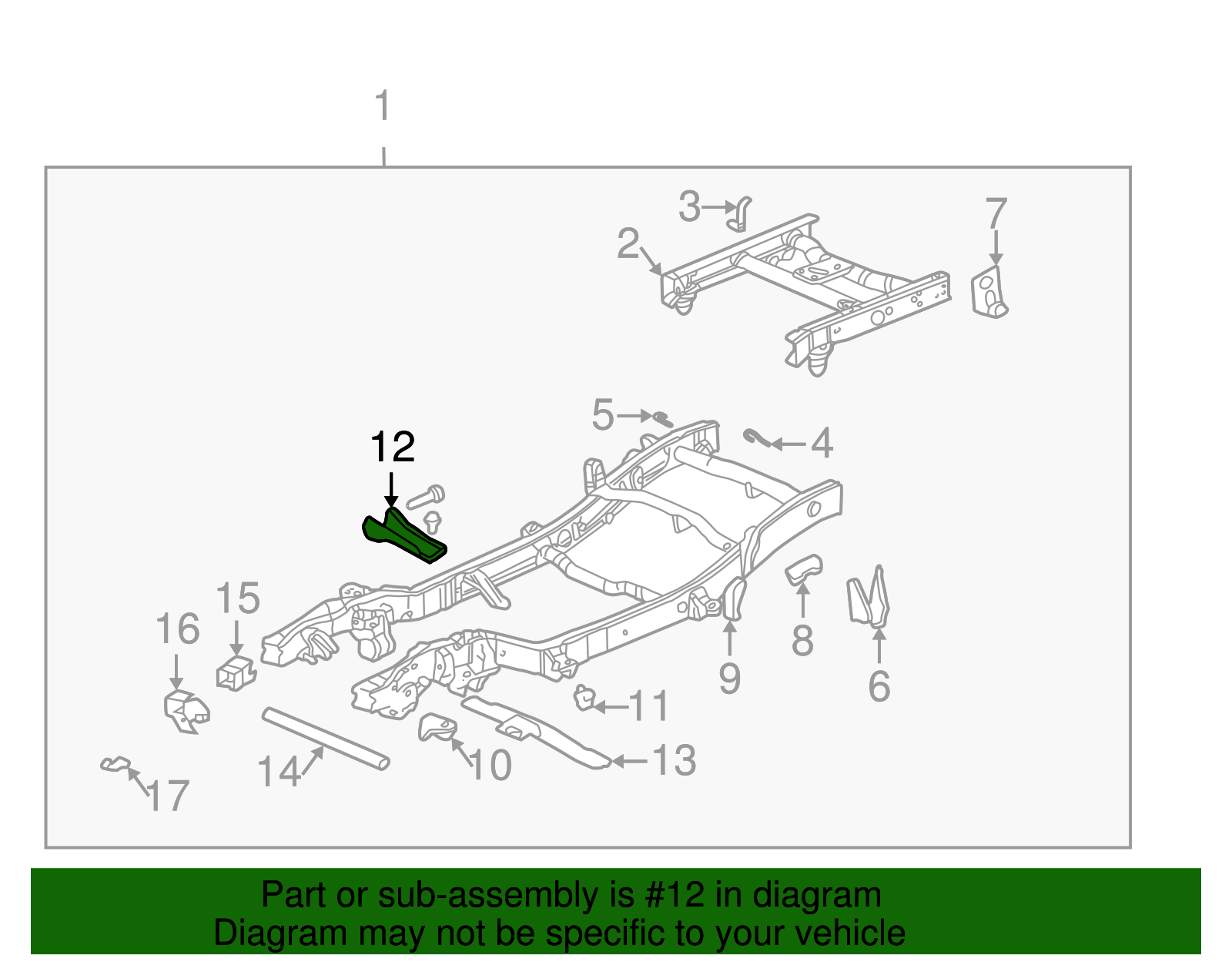 1999-2013 GM Drivetrain and Front Suspension Frame Front Crossmember ...