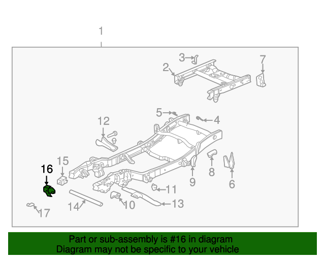 2003-2007 GM Brace,Frt Bpr Imp Bar (Rh) 15059688 | GM Parts Center