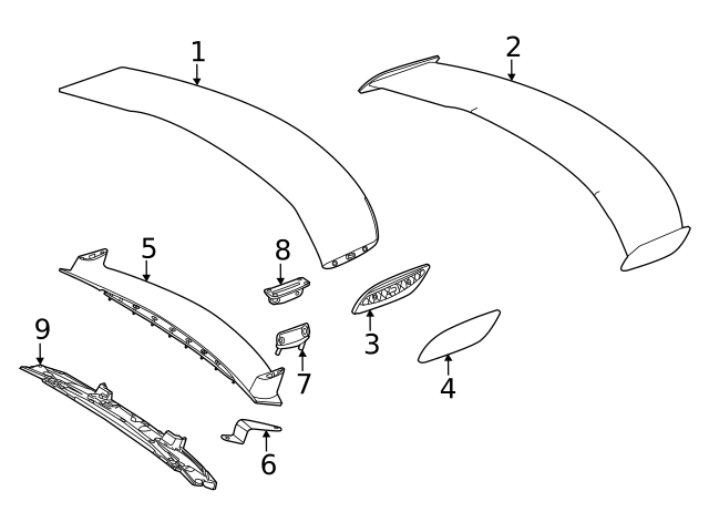 2017-2020 Mercedes-Benz Rear Spoiler Attachment 190-793-19-00-9999 ...