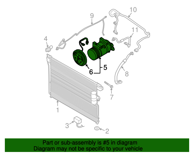 2005-2019 Nissan Compressor Cooler 92600-EA31A | TascaParts.com