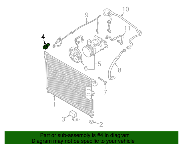 2000-2021 Nissan Sensor Assembly Pressure 92136-1FA0A | TascaParts.com