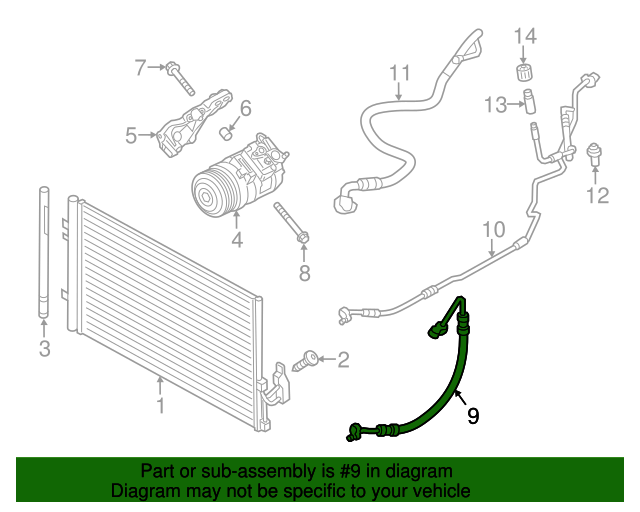 64539228237 - 2011-2017 BMW AC Hoses (64-53-9-228-237) | BMW of South ...