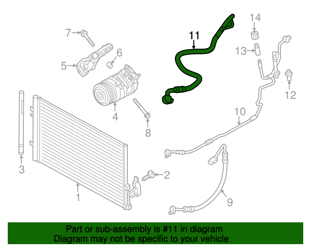 64539228244 - 2011-2012 BMW X3 AC Hoses (64-53-9-228-244) | BMW of ...