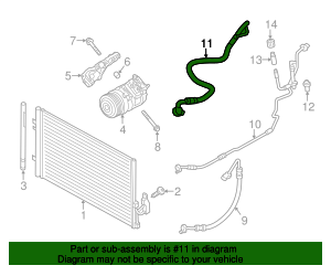 64539228244 - 2011-2012 BMW X3 AC Hoses (64-53-9-228-244) | BMW of ...