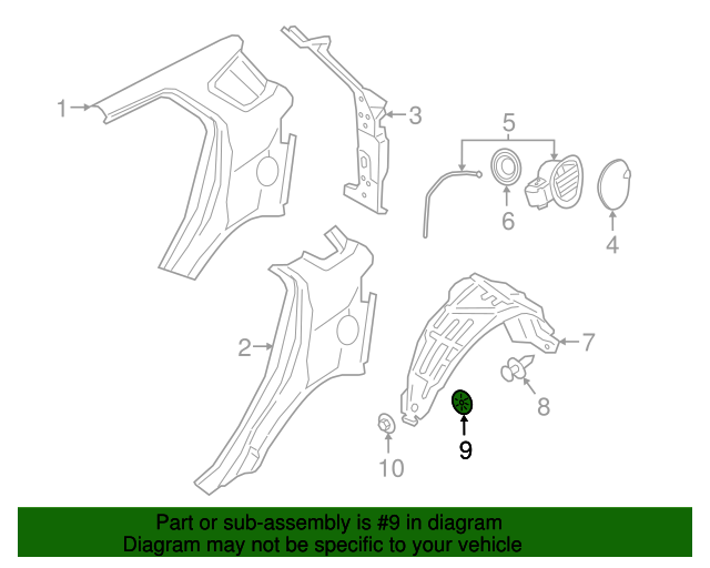 2018-2020 Ford EcoSport Wheelhouse Liner Retainer -W703505-S307 ...