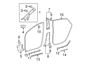 2006-2016 Toyota Windshield Pillar Trim Clip 62217-20010 | Toyota Parts ...