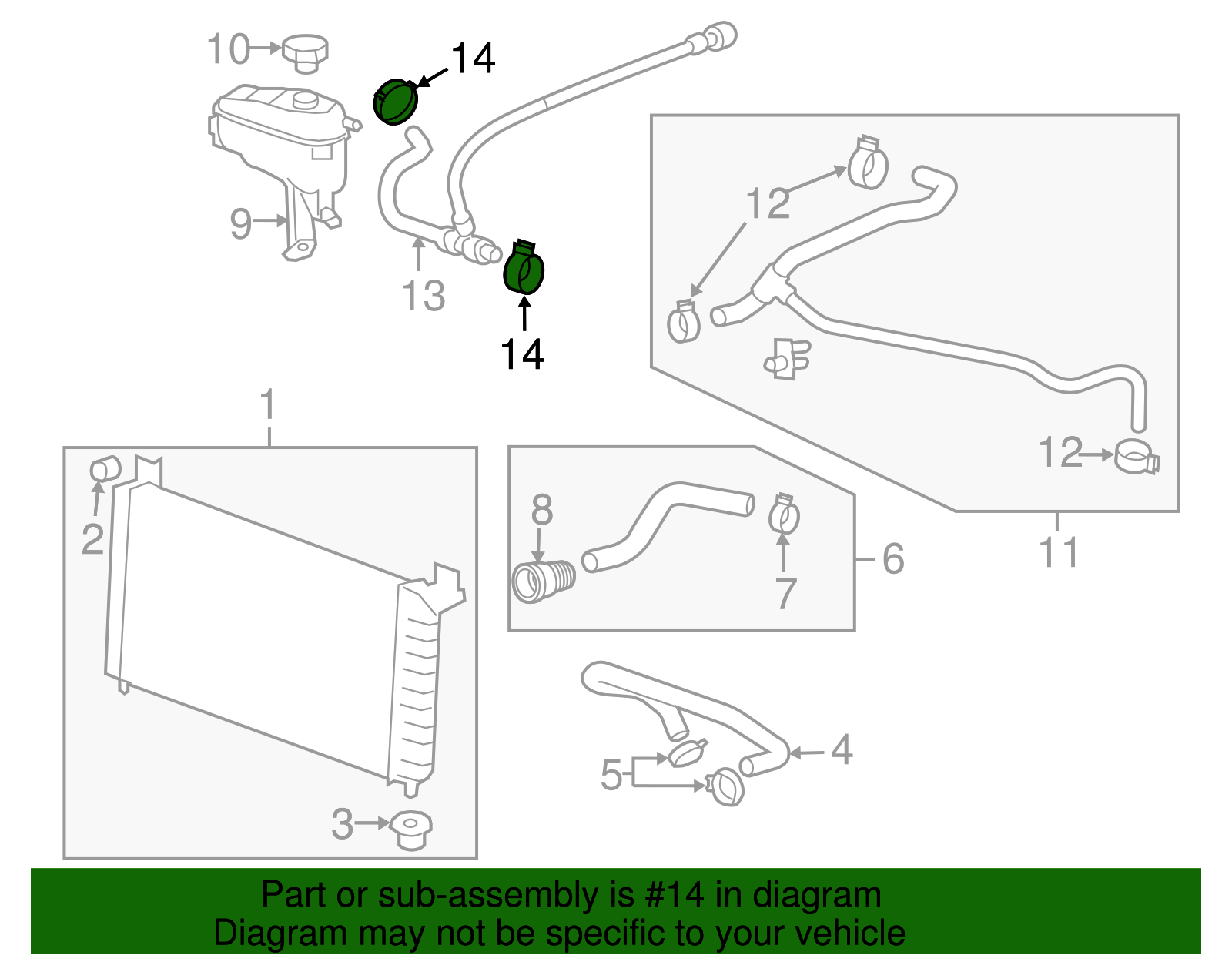 2007-2019 GM Engine Coolant Reservoir Hose Clamp 11570388 GM ...