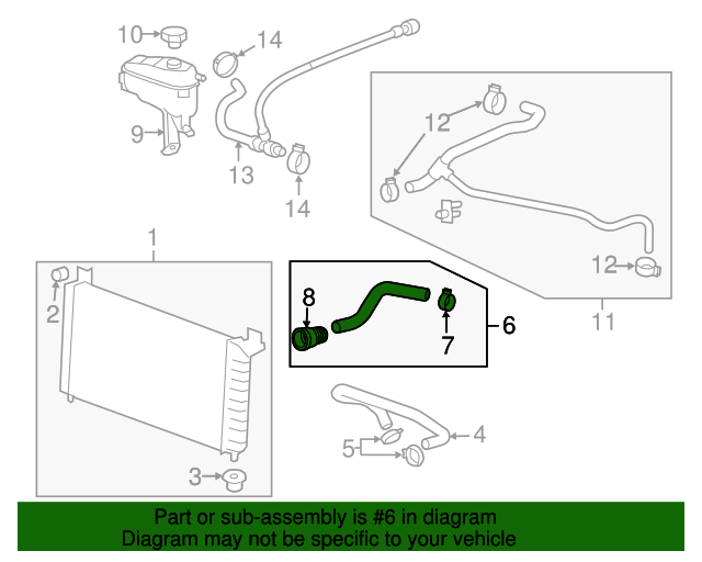 23436394 - Radiator Outlet Hose 2015-2019 GM | Chevrolet Parts Direct