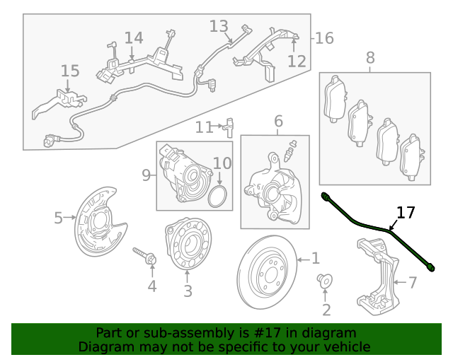 247-420-36-00 - Brake Hydraulic Hose 2019-2023 Mercedes-Benz ...