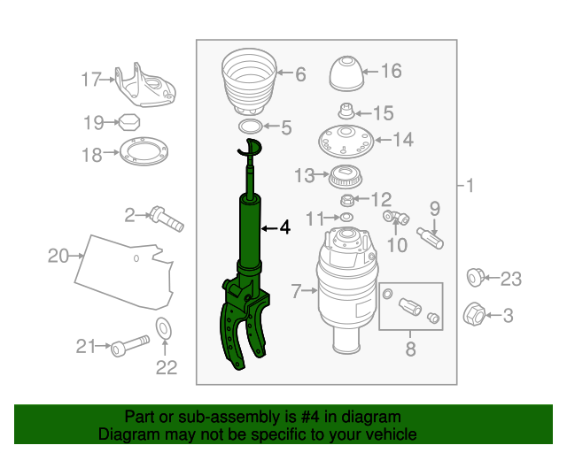 958-343-043-51 - Suspension Strut 2011-2018 Porsche Cayenne ...