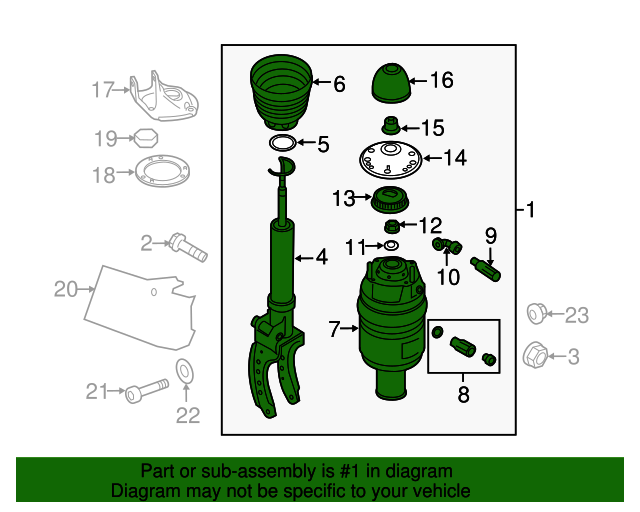 2011-2014 Porsche Cayenne Shock Assembly 958-358-039-15 | Porsche Parts ...