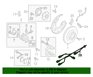 4G0-972-252-J - ABS Wheel Speed Sensor Wiring Harness 2015-2016 Audi ...
