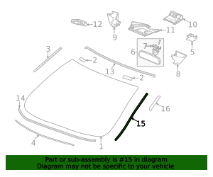 2022-2024 Honda Civic Windshield Molding 73152-T20-A01 ...