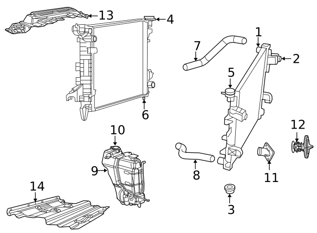 2010-2014 Mopar Radiator, Engine Cooling 55057090AC | TascaParts.com