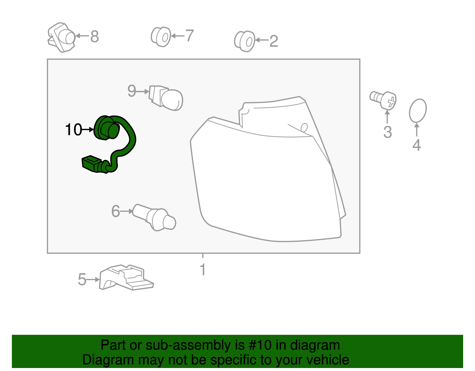 2010-2017 GMC Terrain Tail Light Wiring Harness 23389937 GM ...