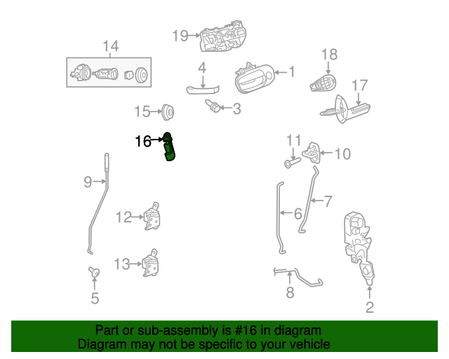Handle Rod Retainer Clip - Mopar (68078076AA) | Mopar Parts Canada