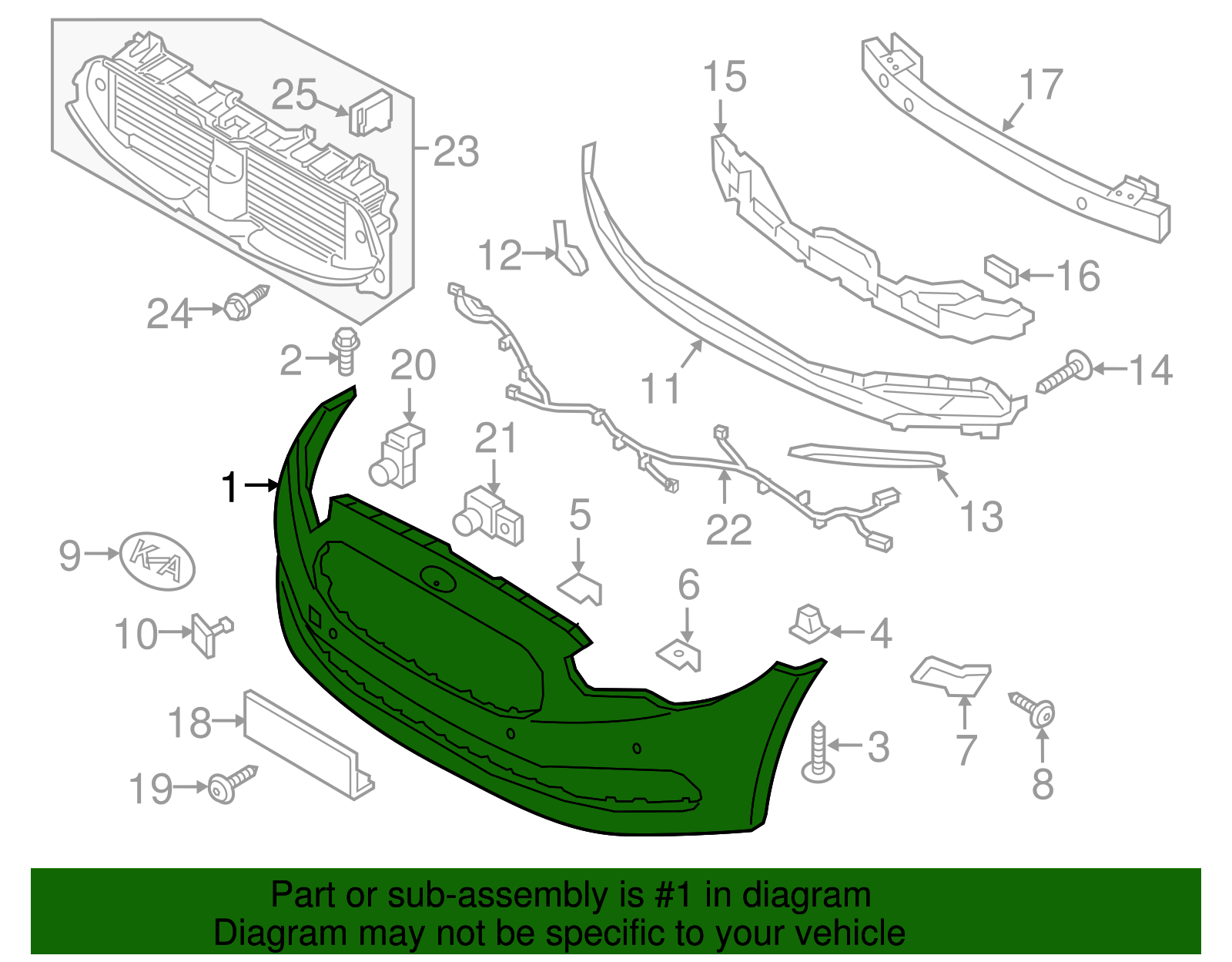 2015-2017 Kia K900 Bumper Cover 86540-3T200 | OEM Parts Online