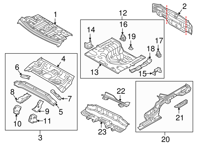 2017-2018 Kia Forte Center Cross-Member 65630-B0000 | TascaParts.com