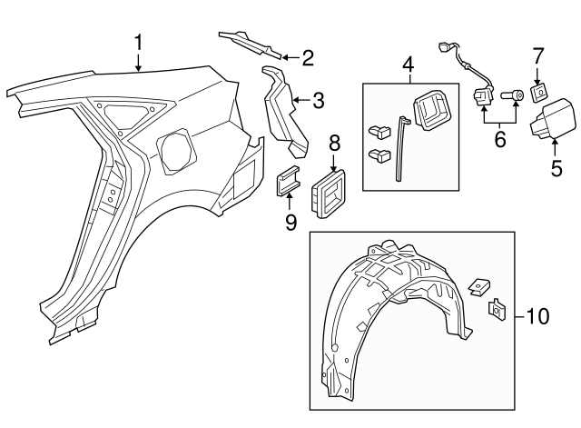 2016-2020 Honda CIVIC SEDAN Adapter, R Rear Combination Light 63322-TBA ...