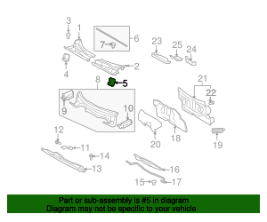 2008-2015 Scion xB Cowl Grille Seal 55737-12120 | Toyota Parts Center