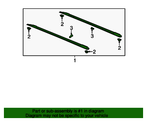 2015-2020 GM Passenger Side Luggage Carrier Rail 84601084 GM ...