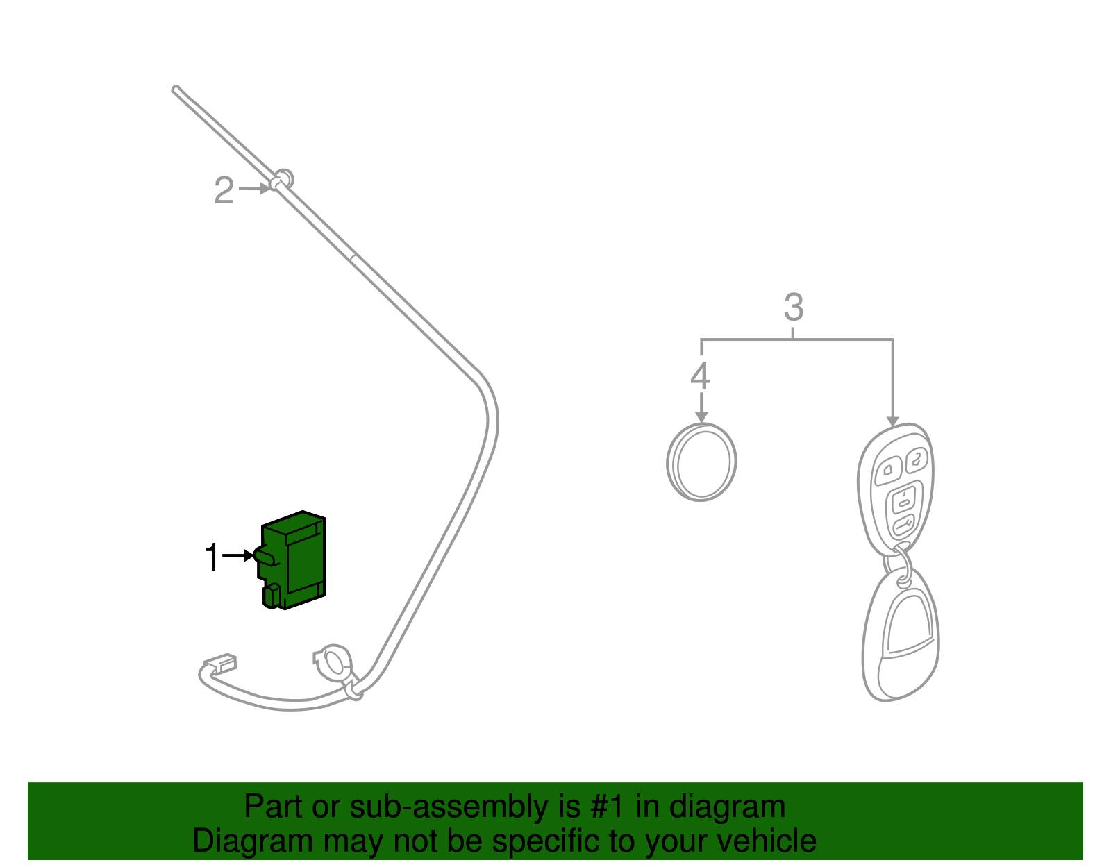 2006-2016 GM Remote Control Door Lock Receiver 20803735 | GM Parts Center