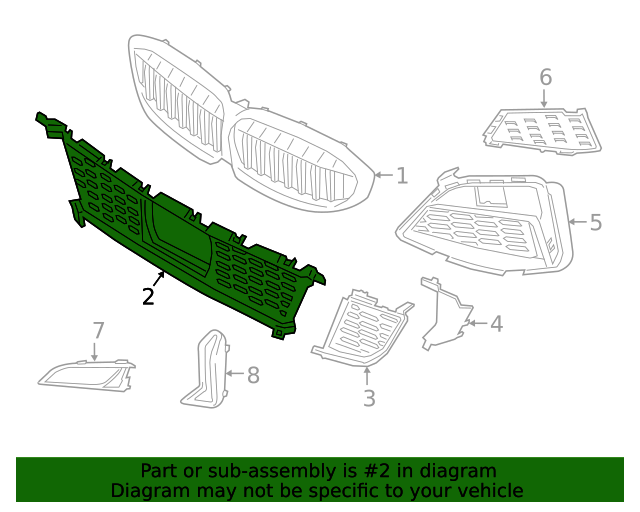 51138072085 - 2019-2022 BMW M Performance Black Kidney Grilles (51-13-8 ...