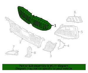 51139448475 - 2020-2022 BMW Upper Grille (51-13-9-448-475) | BMW of ...