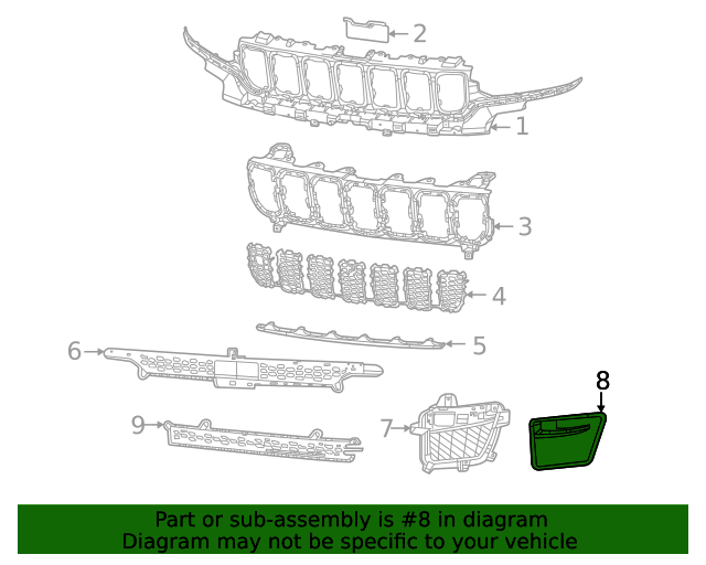 68408106AA - Grille Surround - 2021-2023 Jeep | Mopar Parts Canada