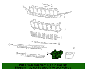 2021-2023 Jeep Outer Grille 7GG96GXHAB | TascaParts.com