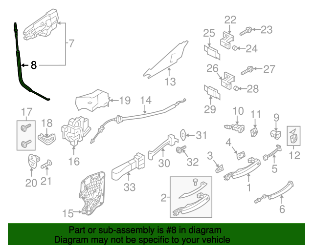 4H0-837-099-B - Door Latch Cable 2008-2018 Audi | AutoNationParts.com