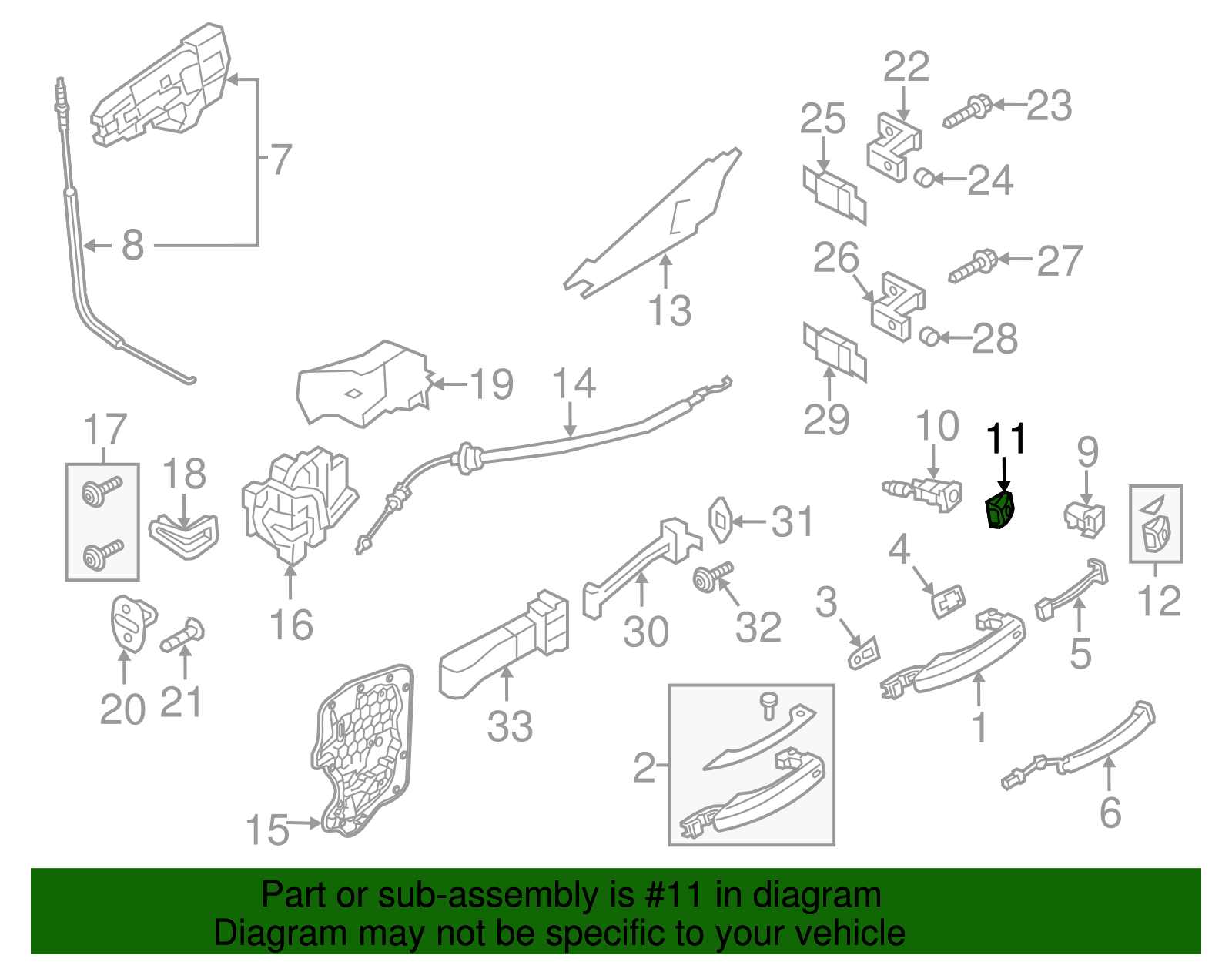 2012-2018 Audi Exterior Door Handle Cover 4H1-837-879-GRU | Audi USA Parts