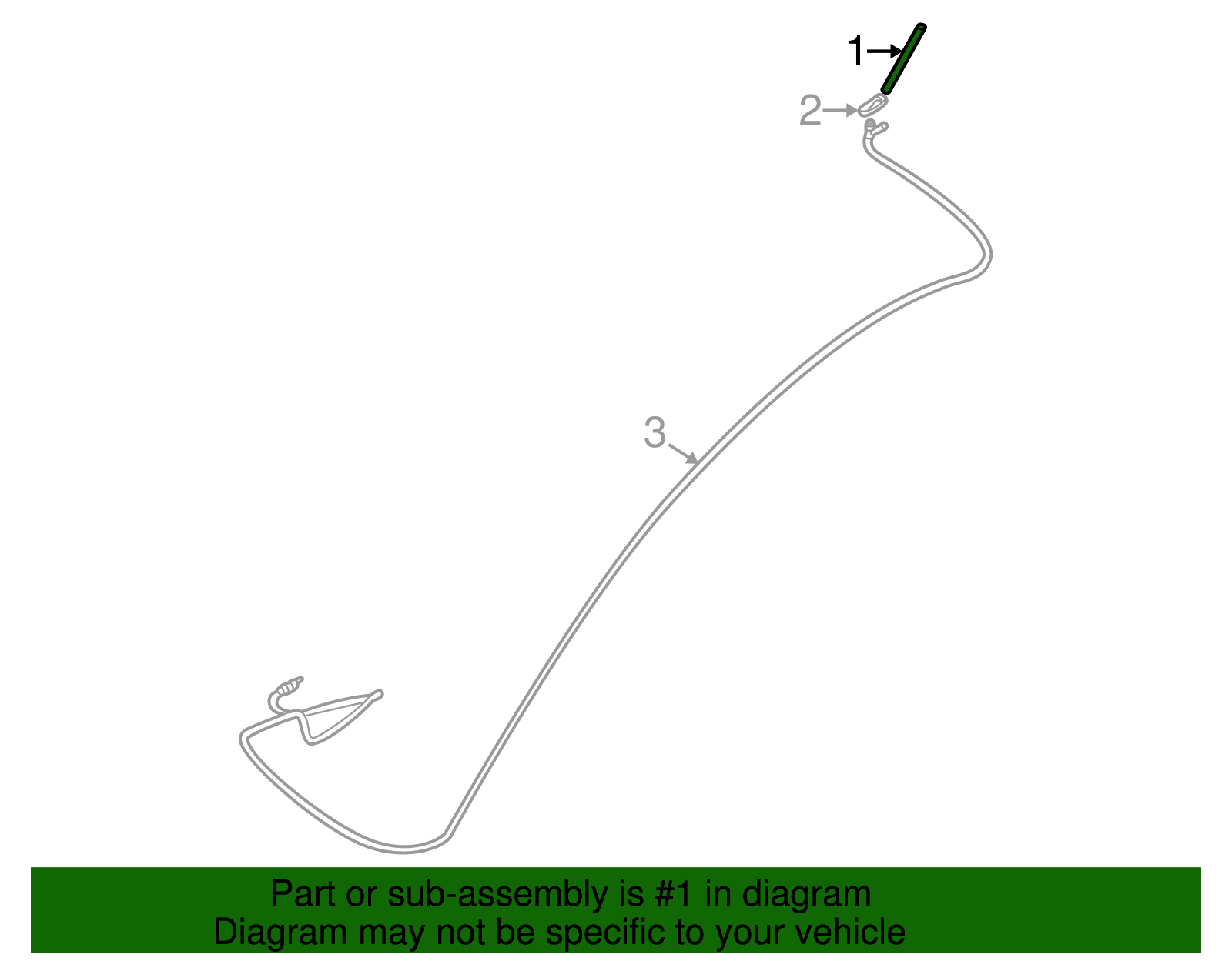 2002-2007 Mitsubishi Lancer Antenna 8723A130 | Mitsubishi Parts Warehouse