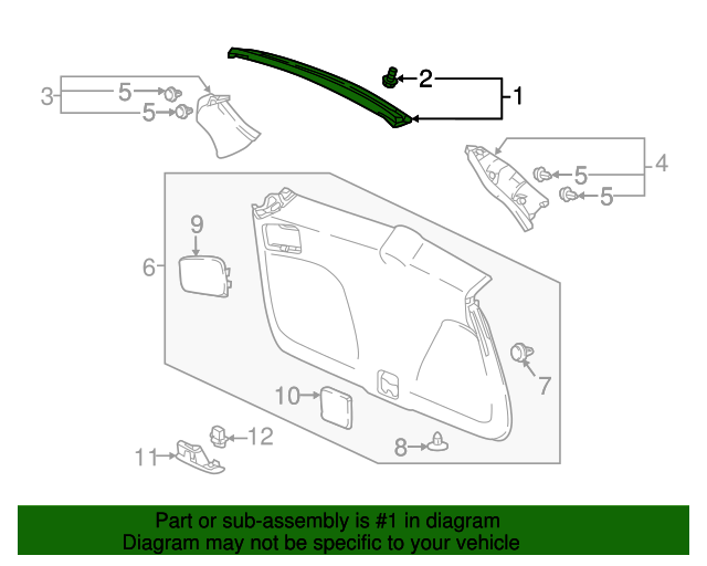 84433-TLA-A01ZA - Garnish Assembly Tailgate (Upper) *NH900L* (Deep ...