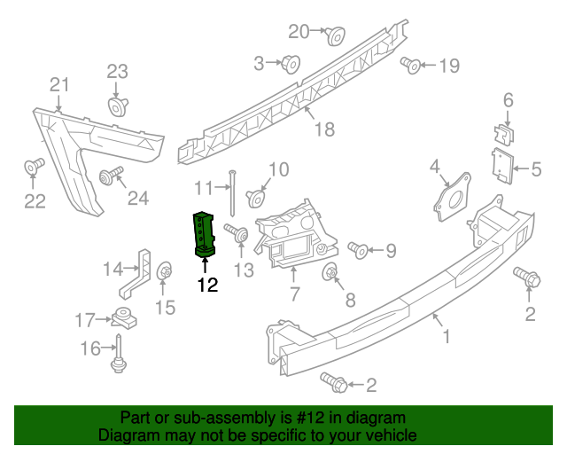 4G5-807-889-A - Bumper Cover Support Rail 2016-2018 Audi ...