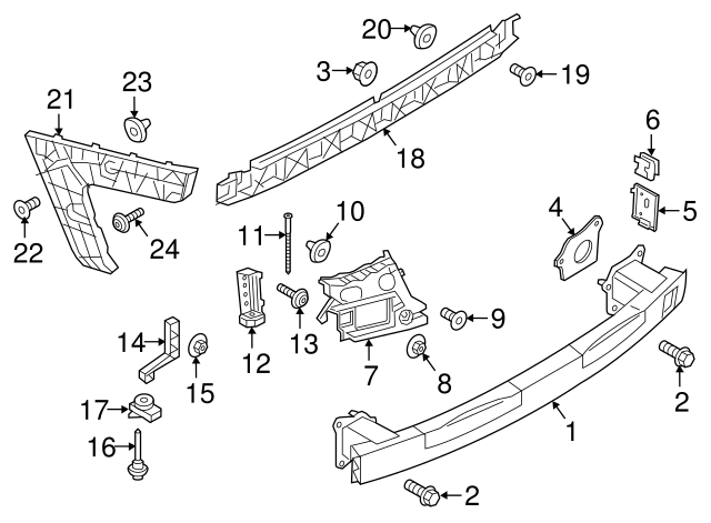 4G5-807-889-A - Bumper Cover Support Rail 2016-2018 Audi ...