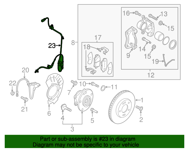 59830-G2000 - Front Speed Sensor 2017-2022 Kia Niro | Kia.Parts Store