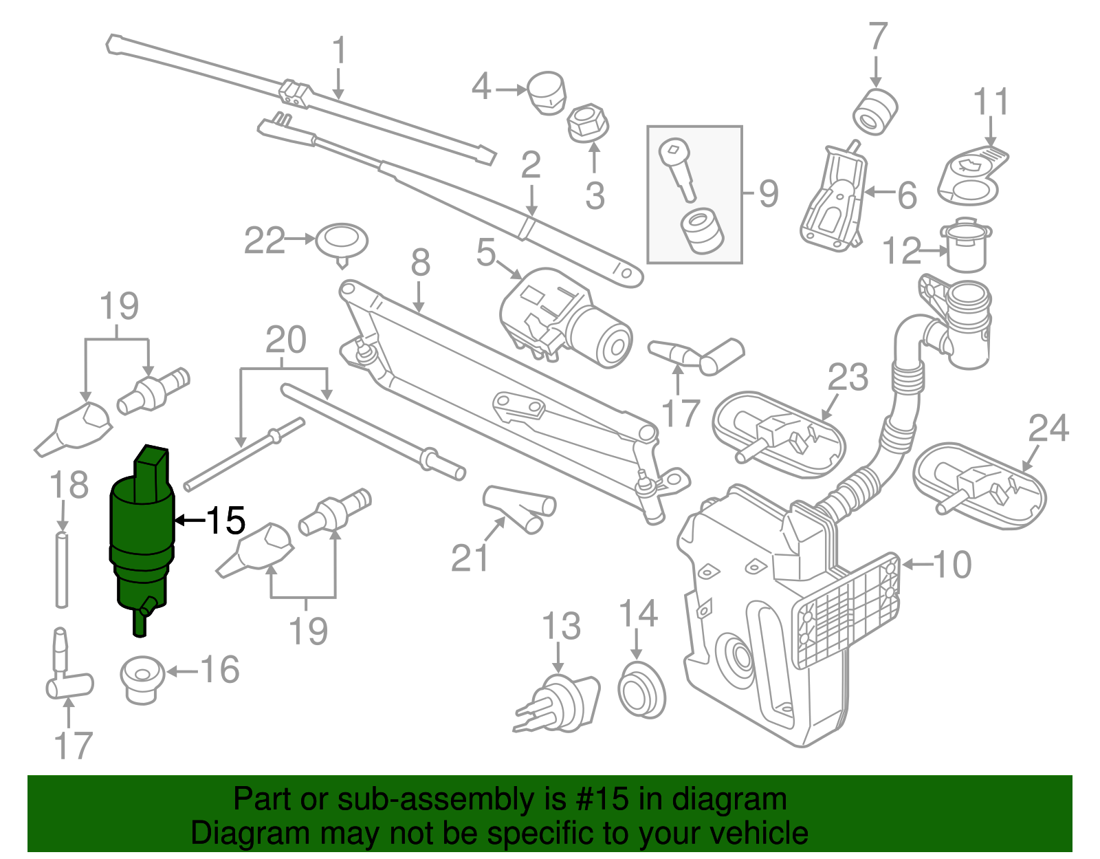 1998-2025 Volkswagen Washer Pump 1K5-955-651 | Volkswagen OEM Parts Online