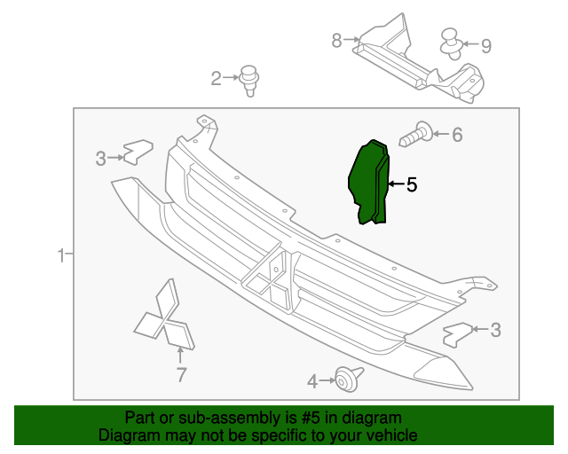 Genuine OEM Grille Assembly Bracket Part# 7450A997 Fits 2016-2018 ...