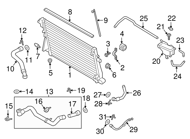 2017-2019 Ford Radiator HC3Z-8005-J | TascaParts.com